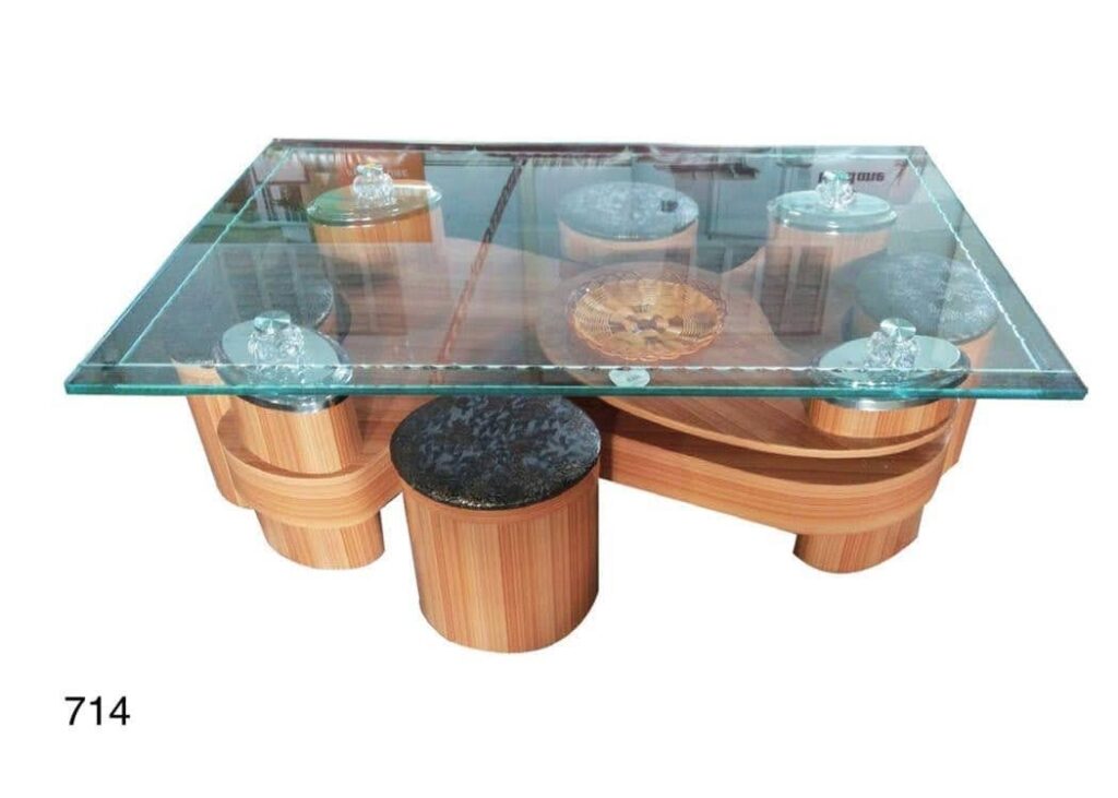 Puffed Coffee with 4 Stools - Kenty Furniture Kenya