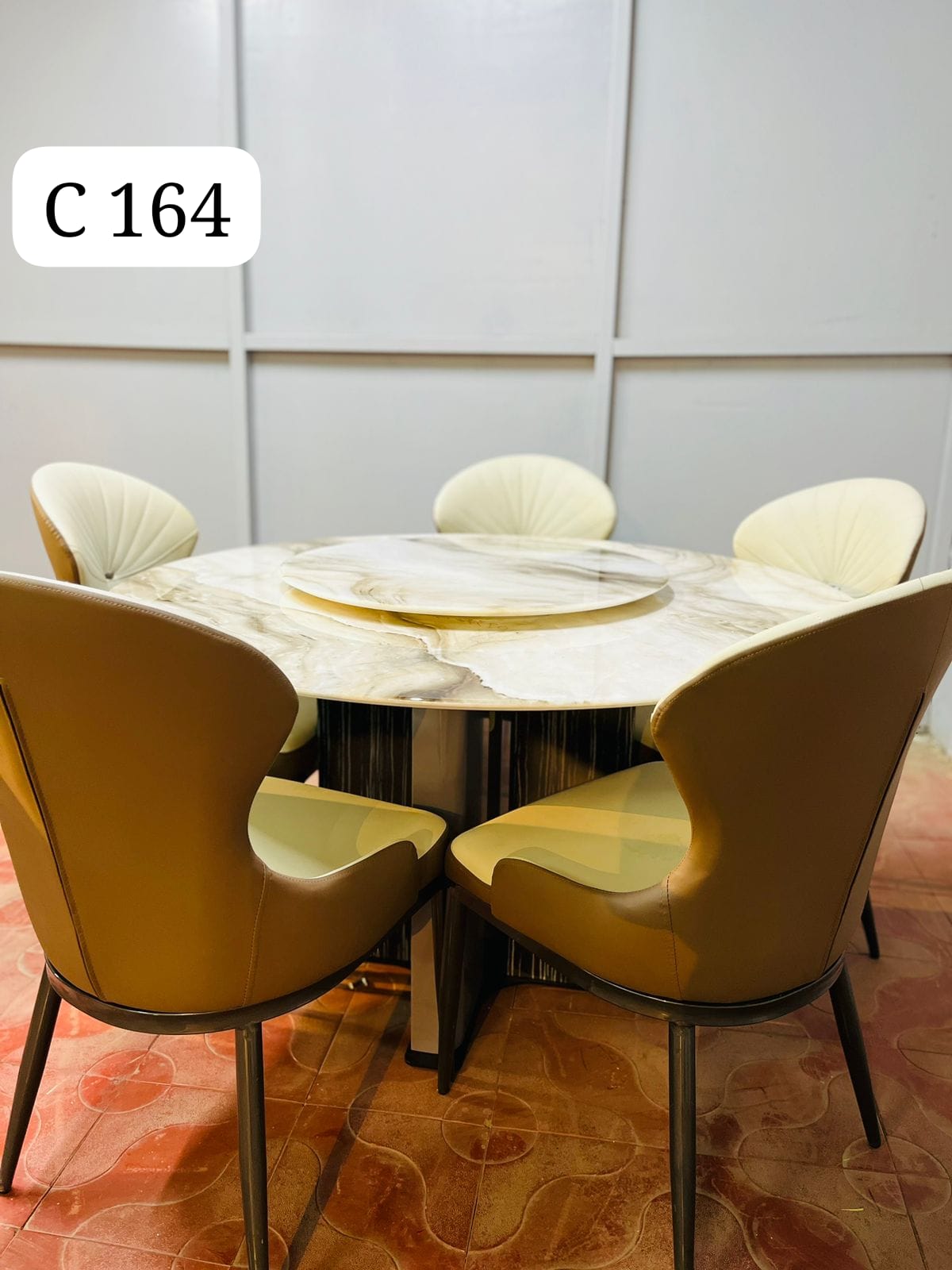 Round Rotating Dining Table Set - Kenty Furniture Kenya